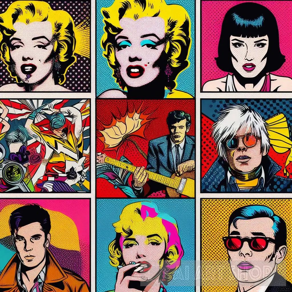 Pop art western style, hollywood style