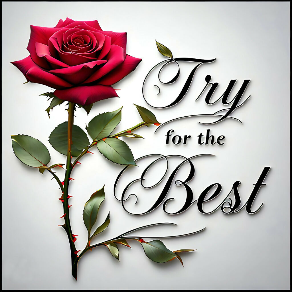 Thorned Elegance – Red Rose AI Art with Motivational Quote | Nature...