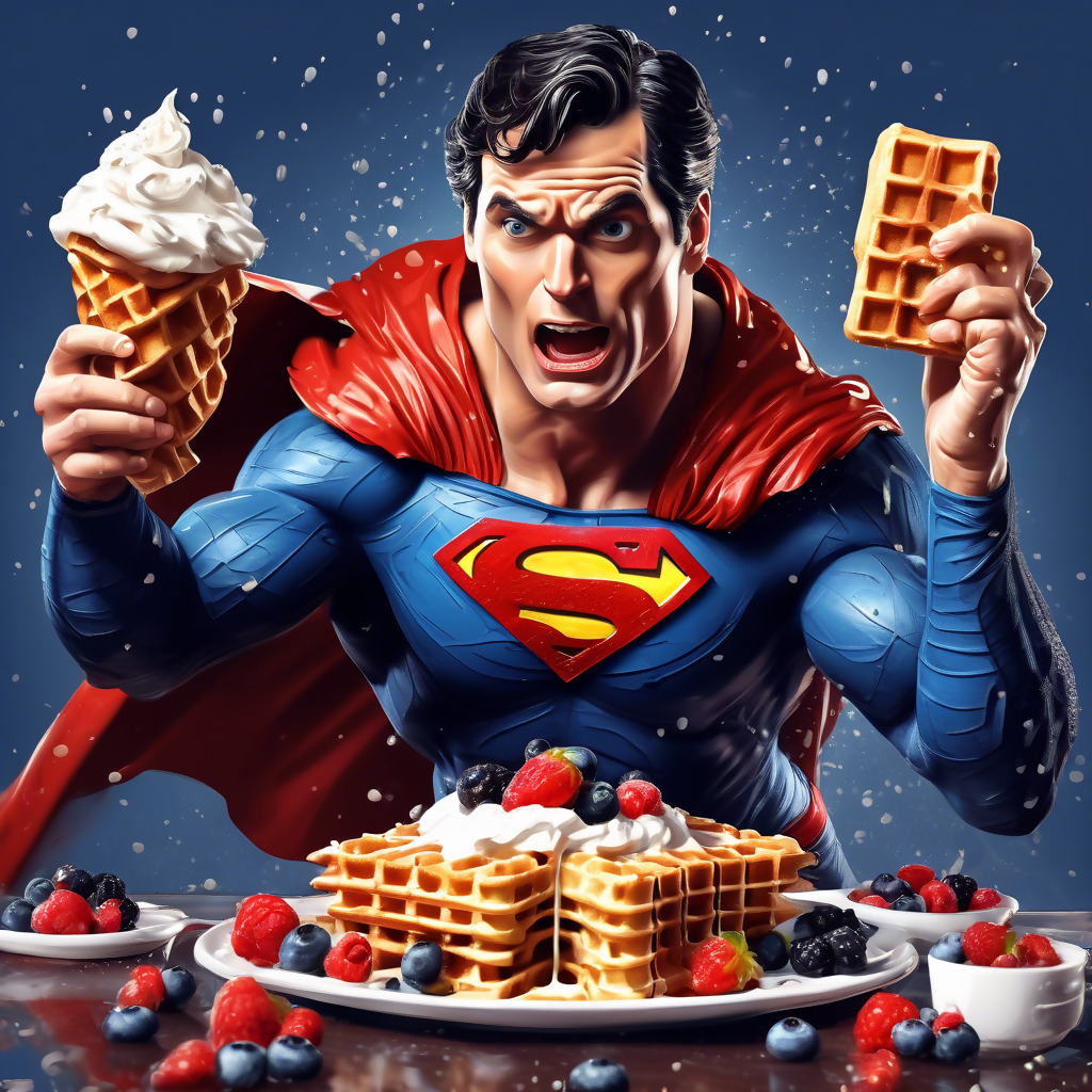 Superman having Waffles