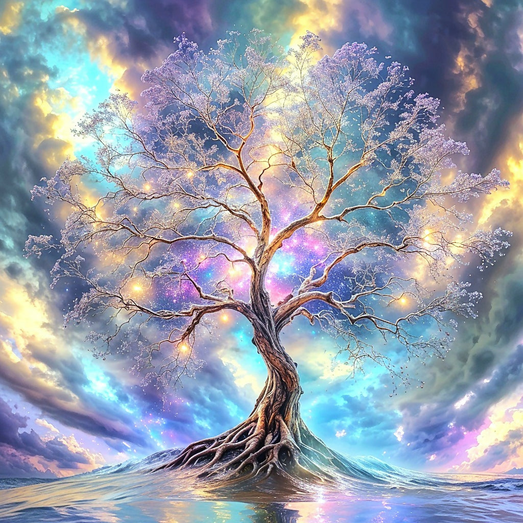 Ethereal Roots – The Glowing Tree of Mystical Waters