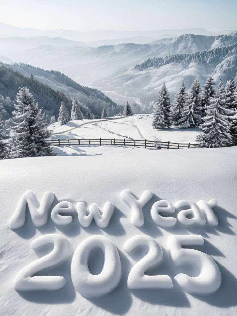 Snowy New Year 2025 Scenic Winter Landscape