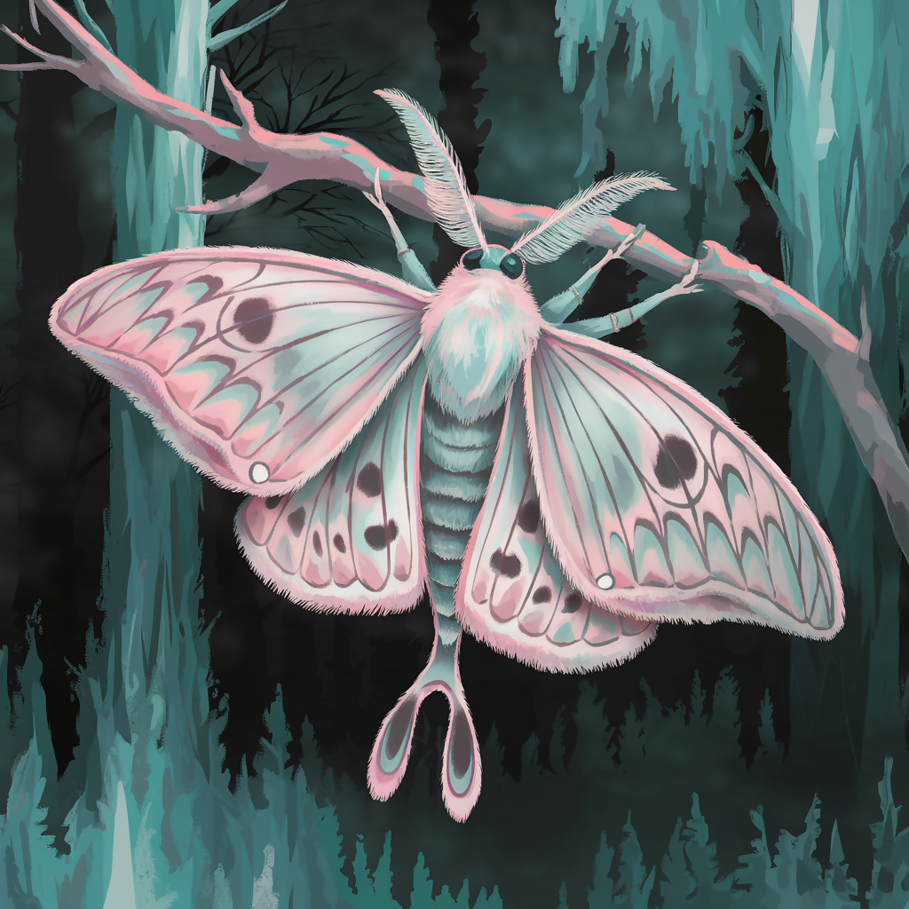 Whimsical Pastel Goth Moth art