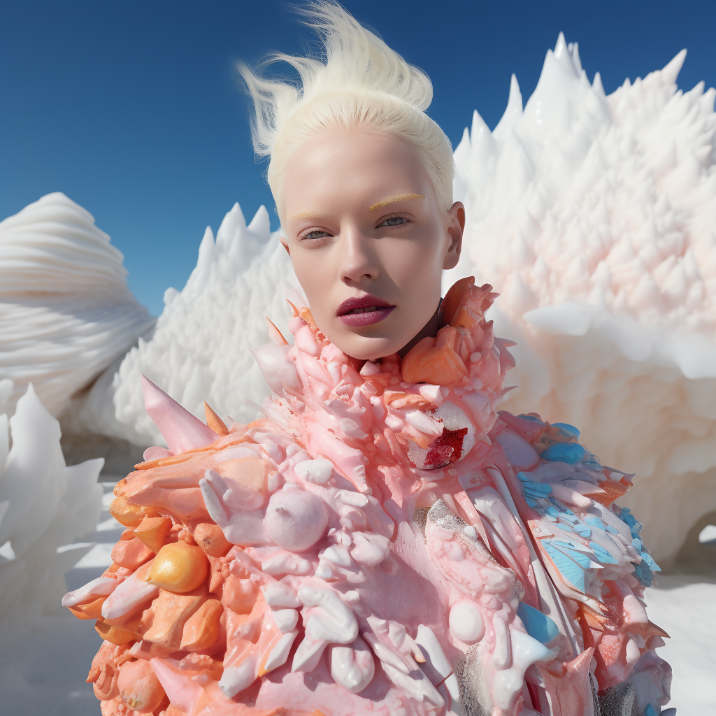Polar Vogue – Aurora Bloom | Surreal Fashion AI Art