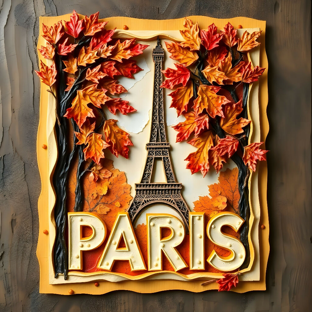 Paris autumn poster