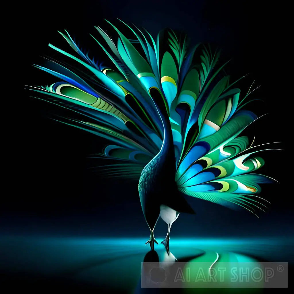 Abstract Fractal Artwork, Moody Peacock, Digital Art, Intricate Pat...