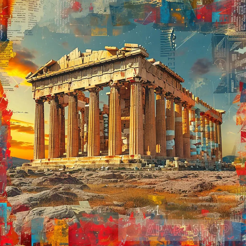Acropolis Splendor - Digital Collage Art