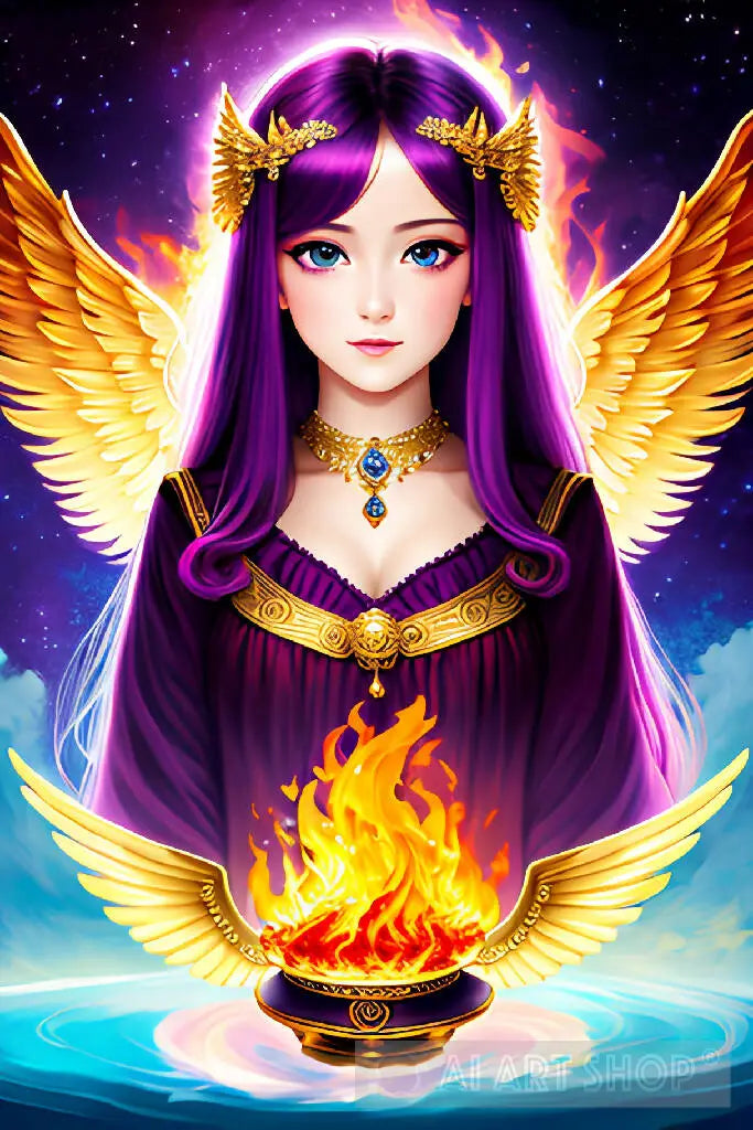 Angel Purple Hair Fire