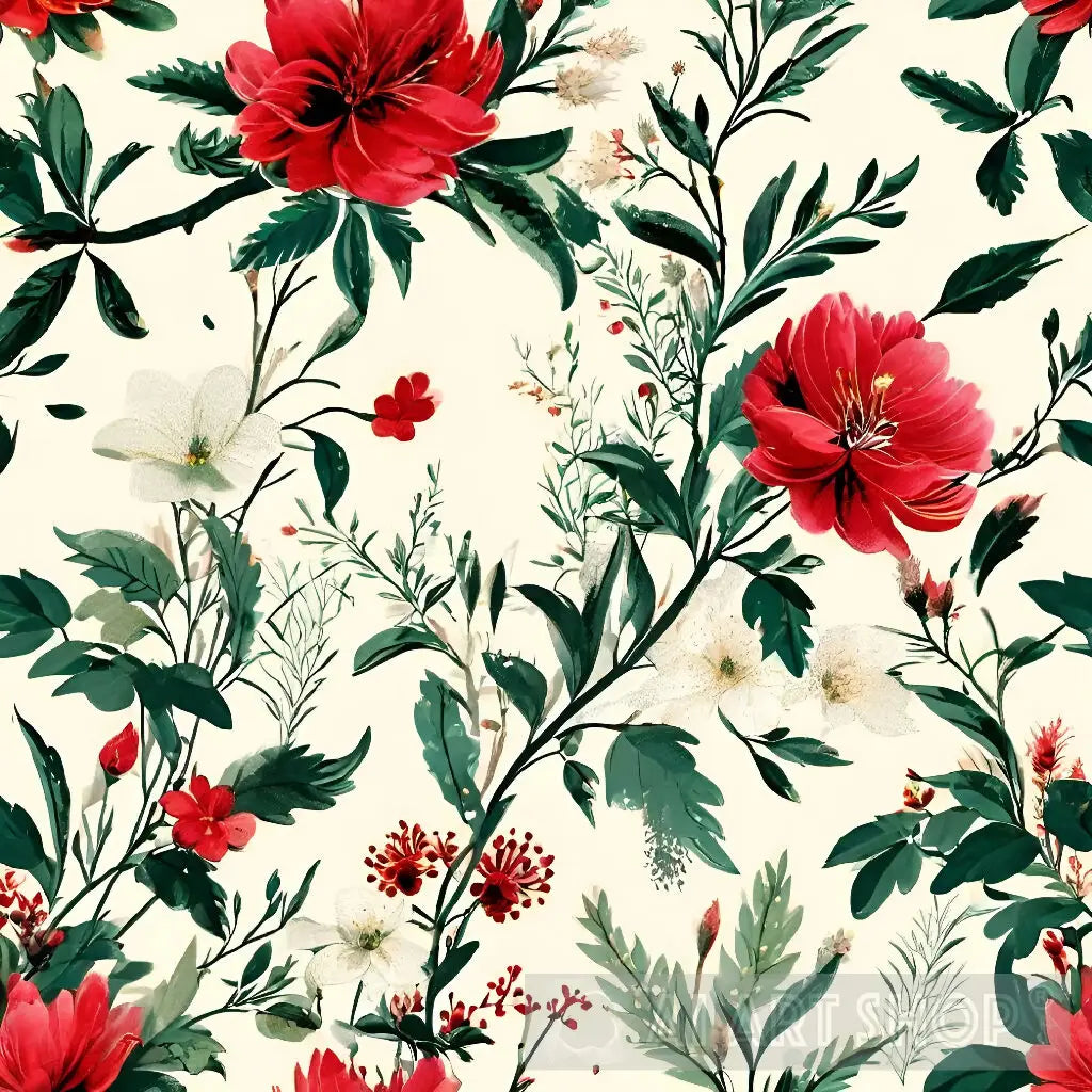 Blooming Elegance: AI-Generated Seamless Floral Pattern | AI Art Shop