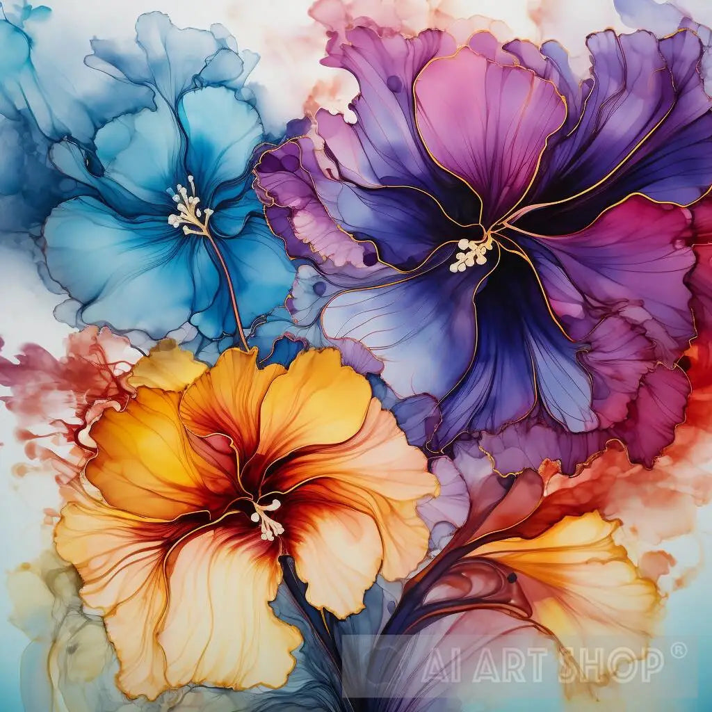 Blossoms in Ink: Ethereal Floral Impressions