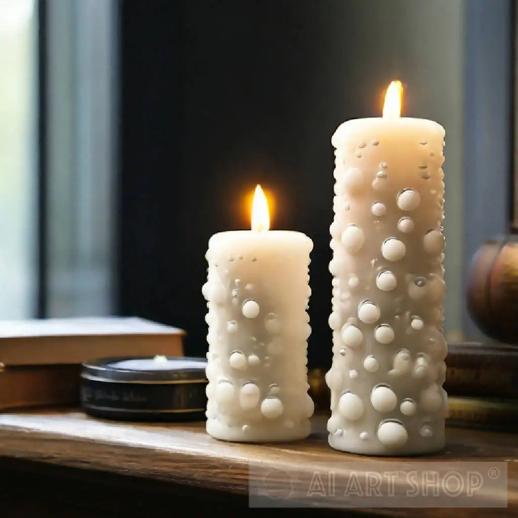 Bubbles candle white