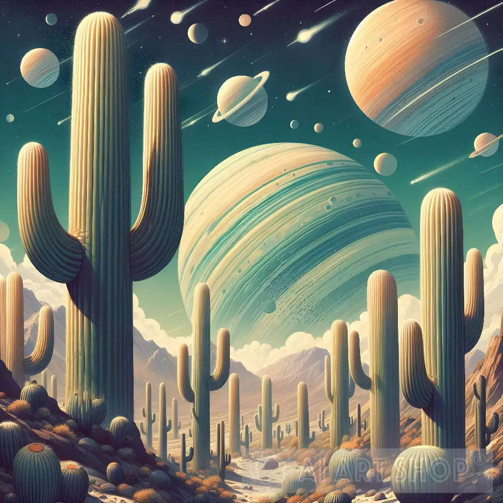 Cactus Desert Wall Art - Southwest Landscape Decor