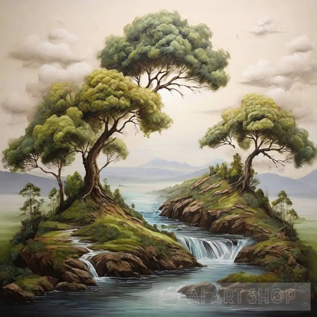 Cascading Tranquility Painting