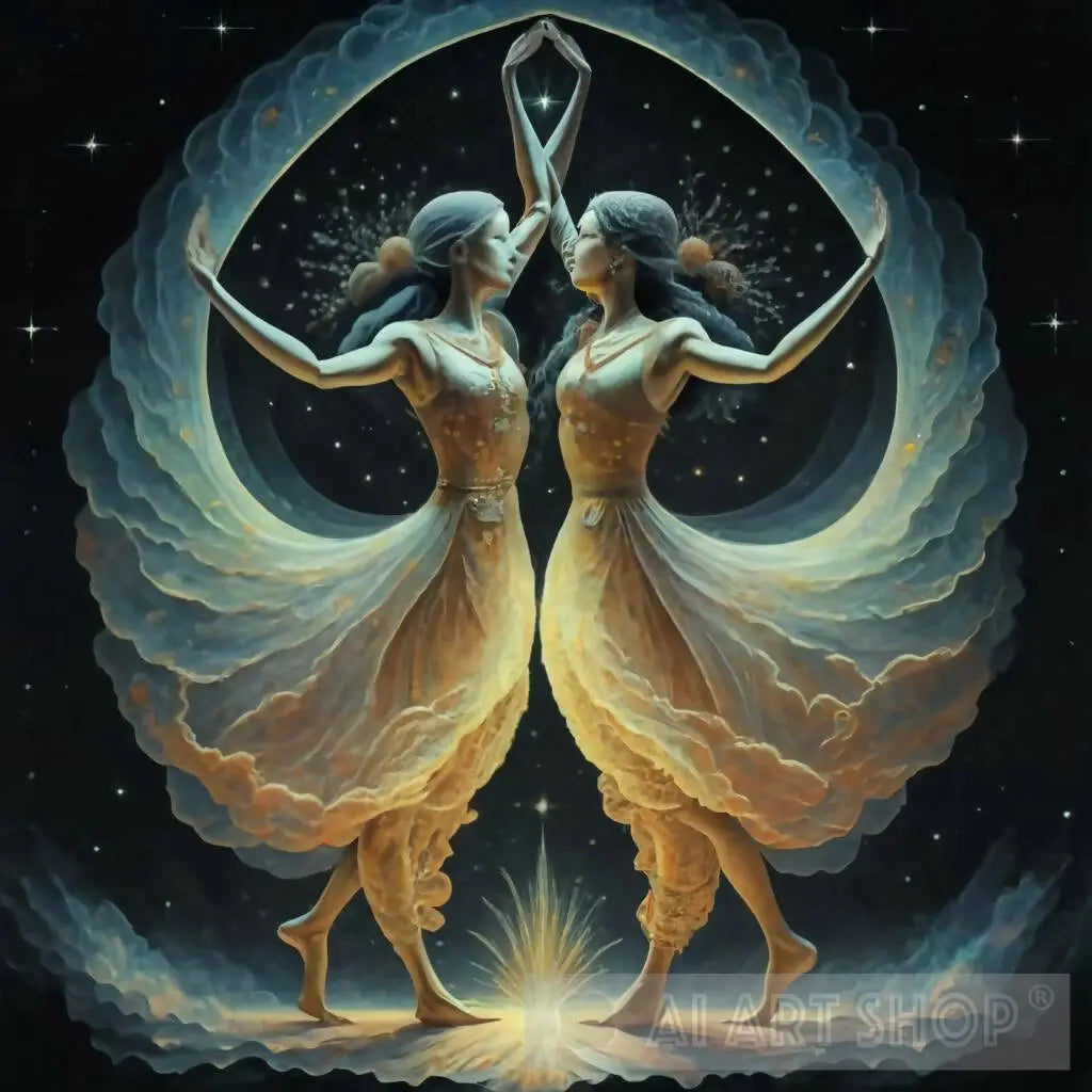 Celestial Serenade: Dance of the Spirits" - A Whimsical Portra...