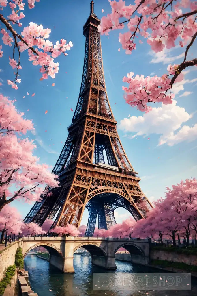 Cherry Blossom Eiffel Tower