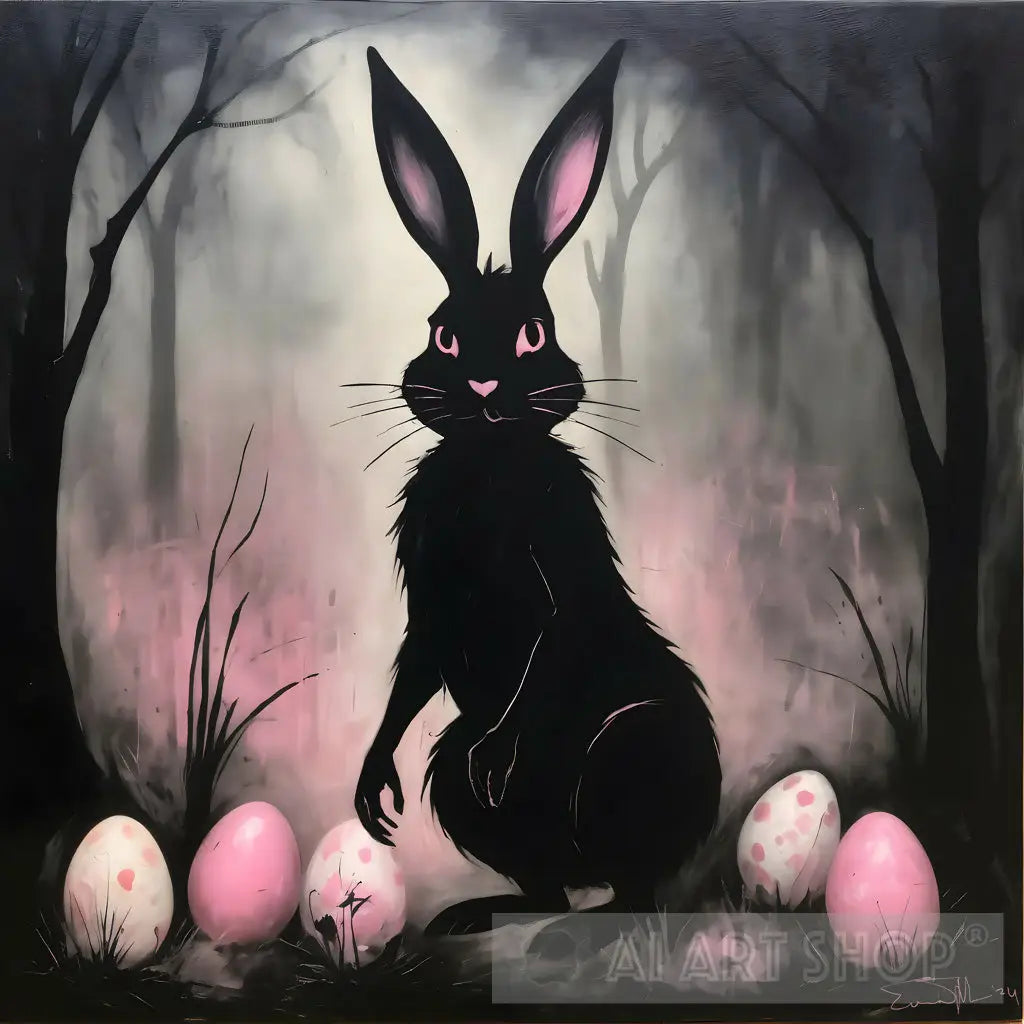 AI Easter Bunny Painting