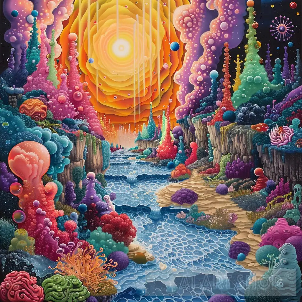 Dreamlike Beachscape - Surreal Lowbrow Art