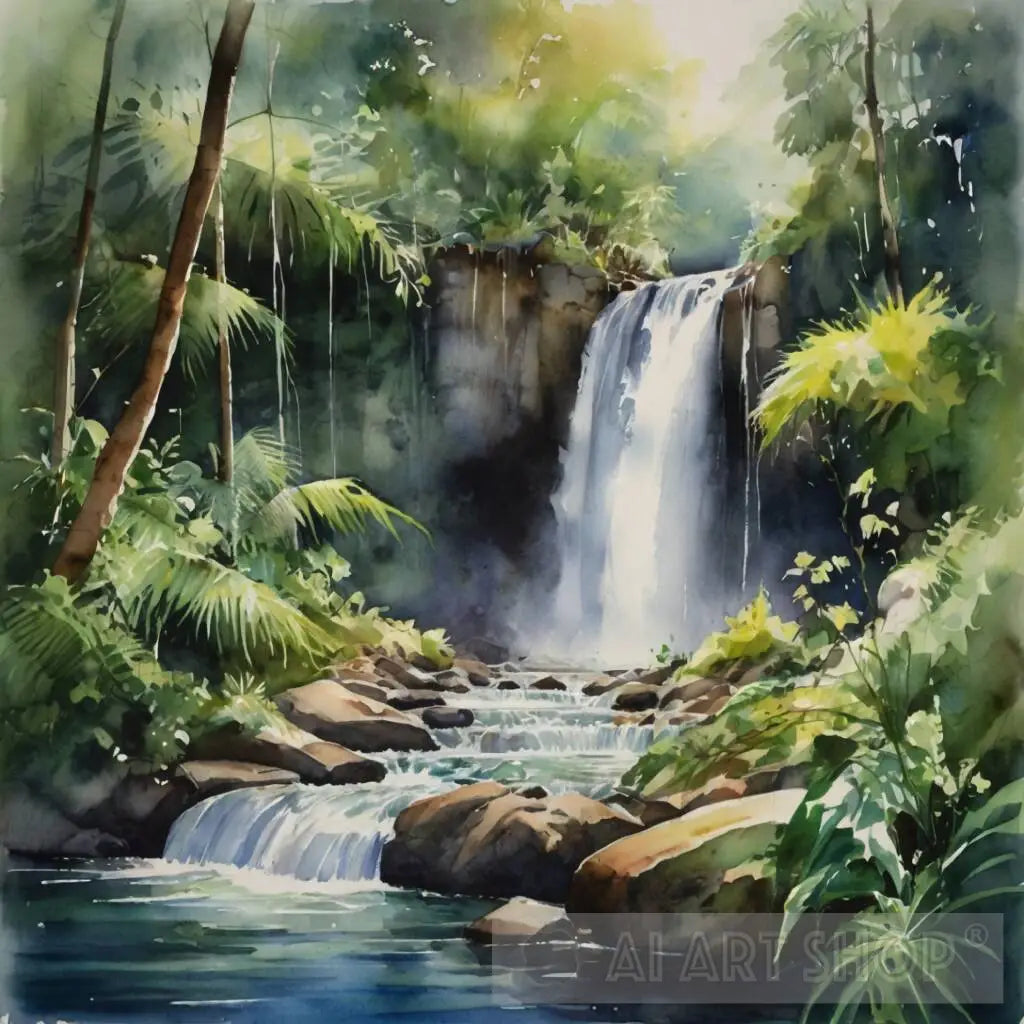 Immerse yourself in the beauty of this captivating watercolor paint...
