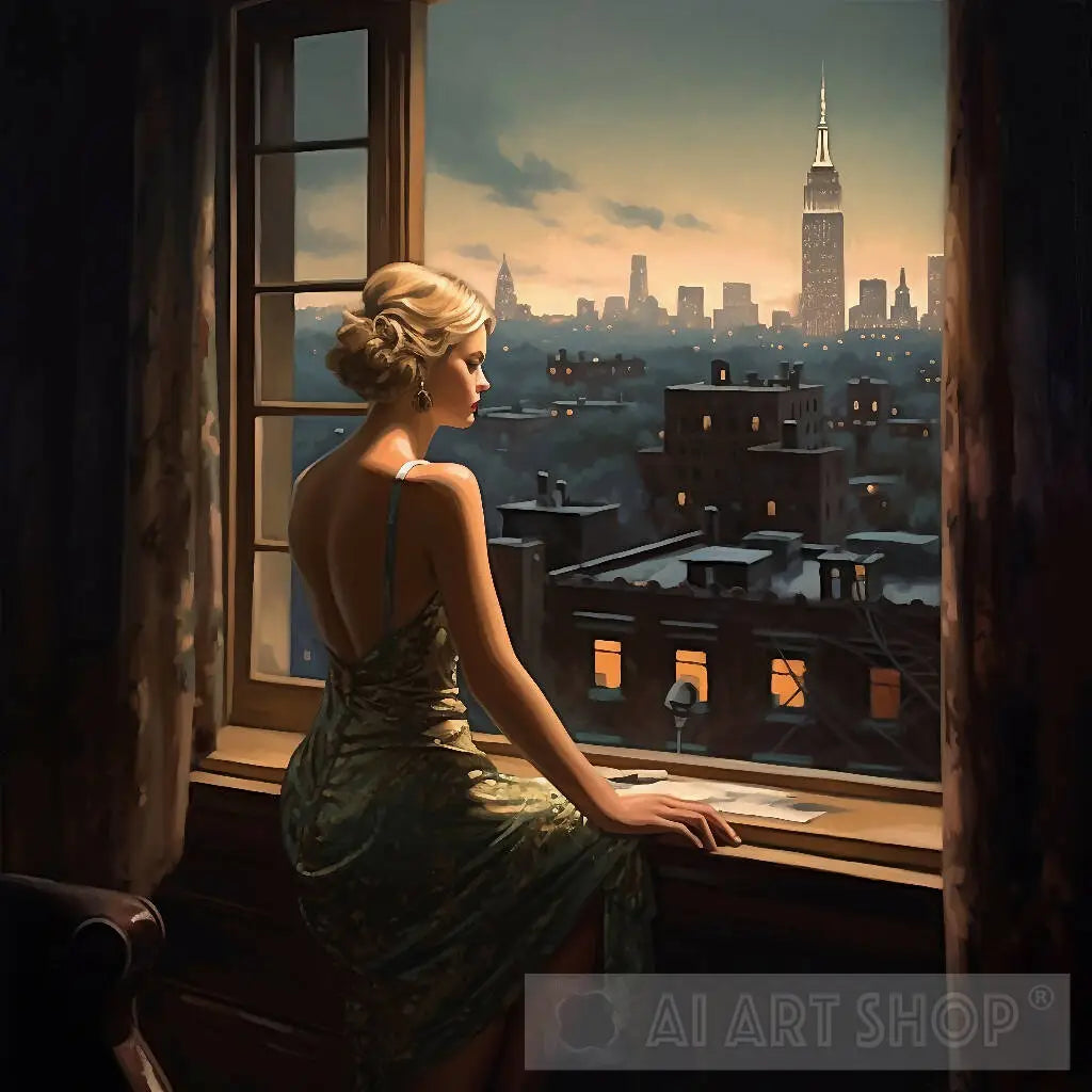 New York City, Empire State Building, Woman, Gala, Dress, contemporary