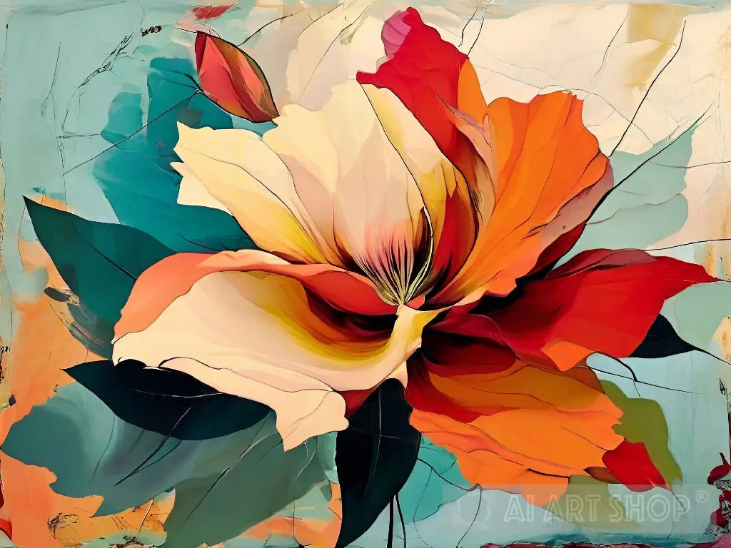 Essence of Bloom Abstract Flower Painting | Artist.AI Art Shop