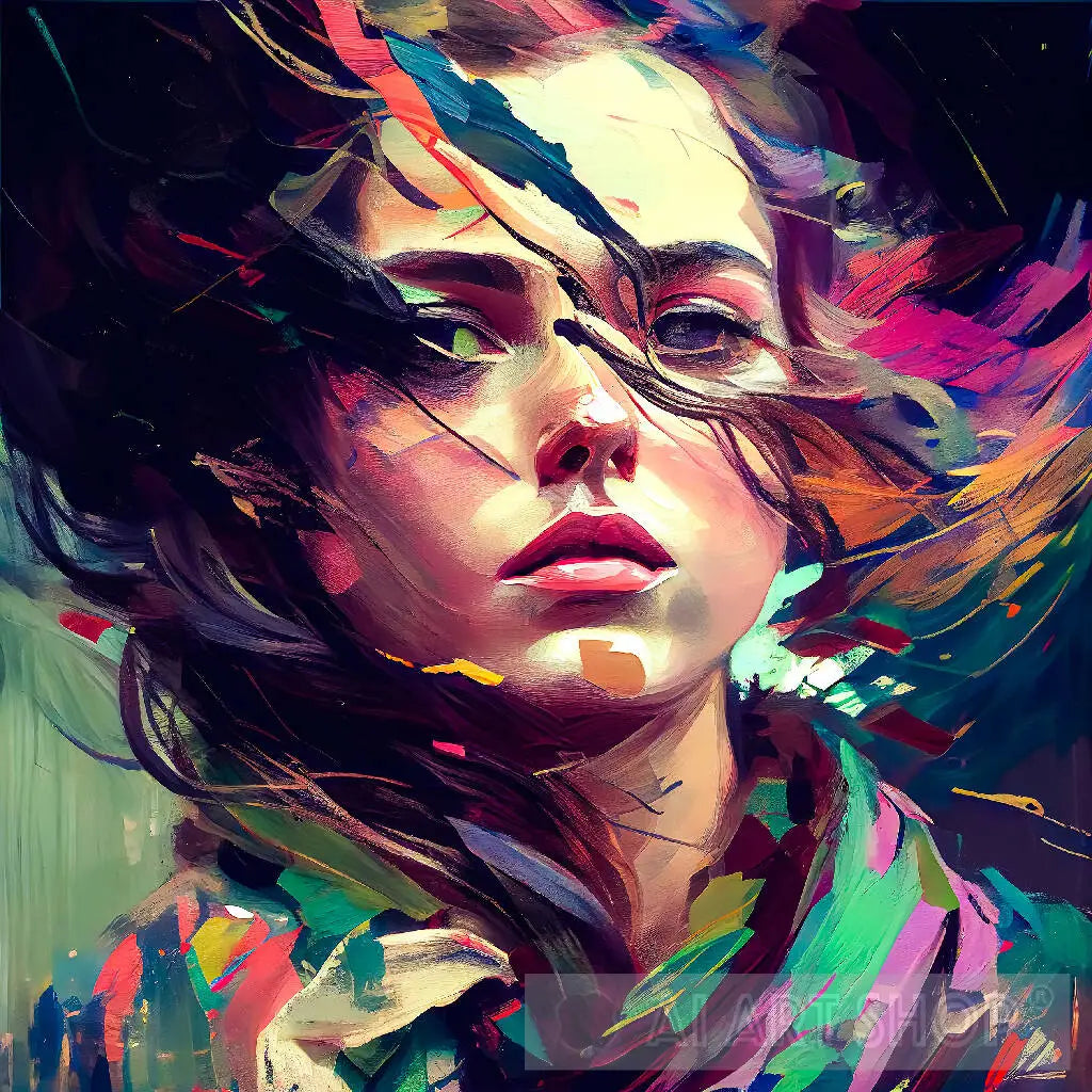 Captivating Modern Abstract Portraits of a Girl - Expressive Brushs...