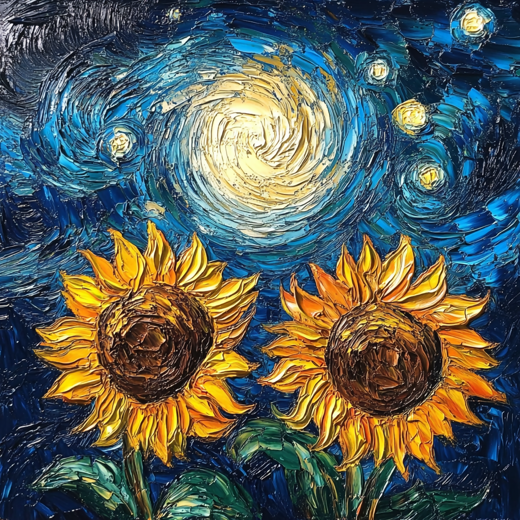 Sunflowers Van Gogh Starry Night Series