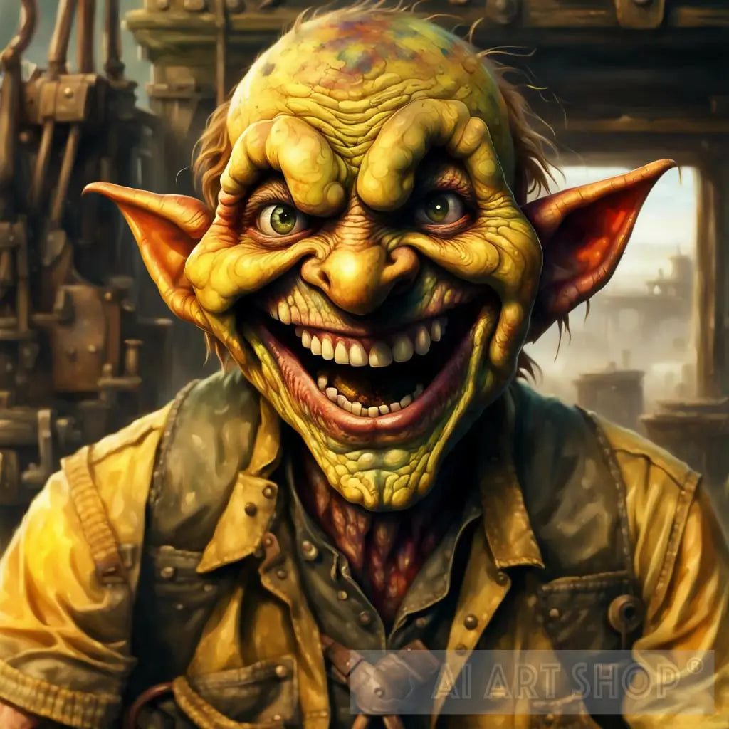 Happy Goblin, fantasy, funny, smiling