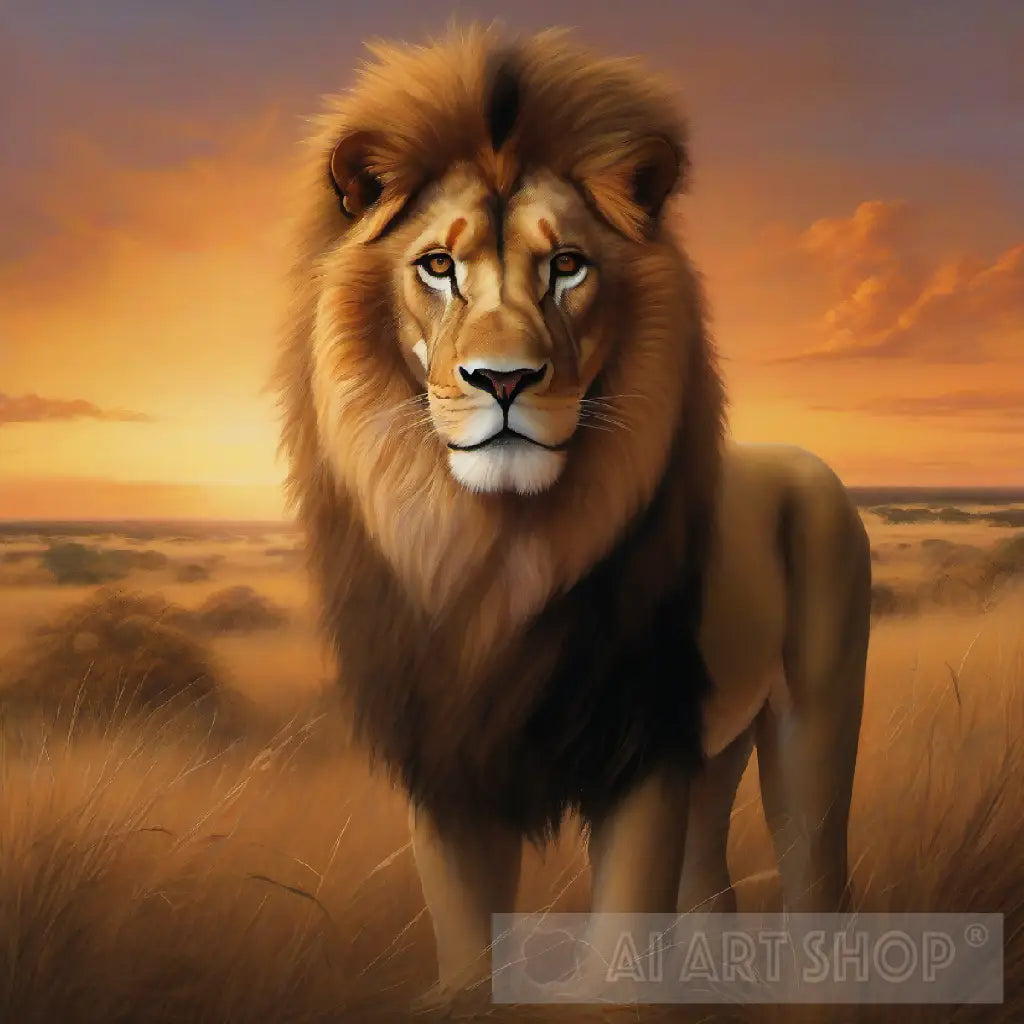 "Hyperrealistic Majesty: Lion in the Savannah"