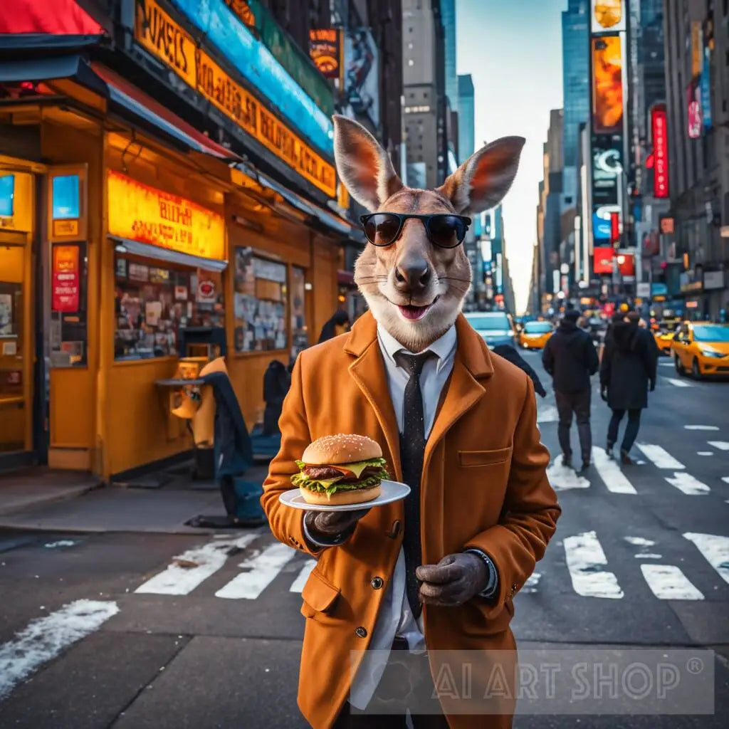 ny, new york, food, burger, kangaroo, animal, ai