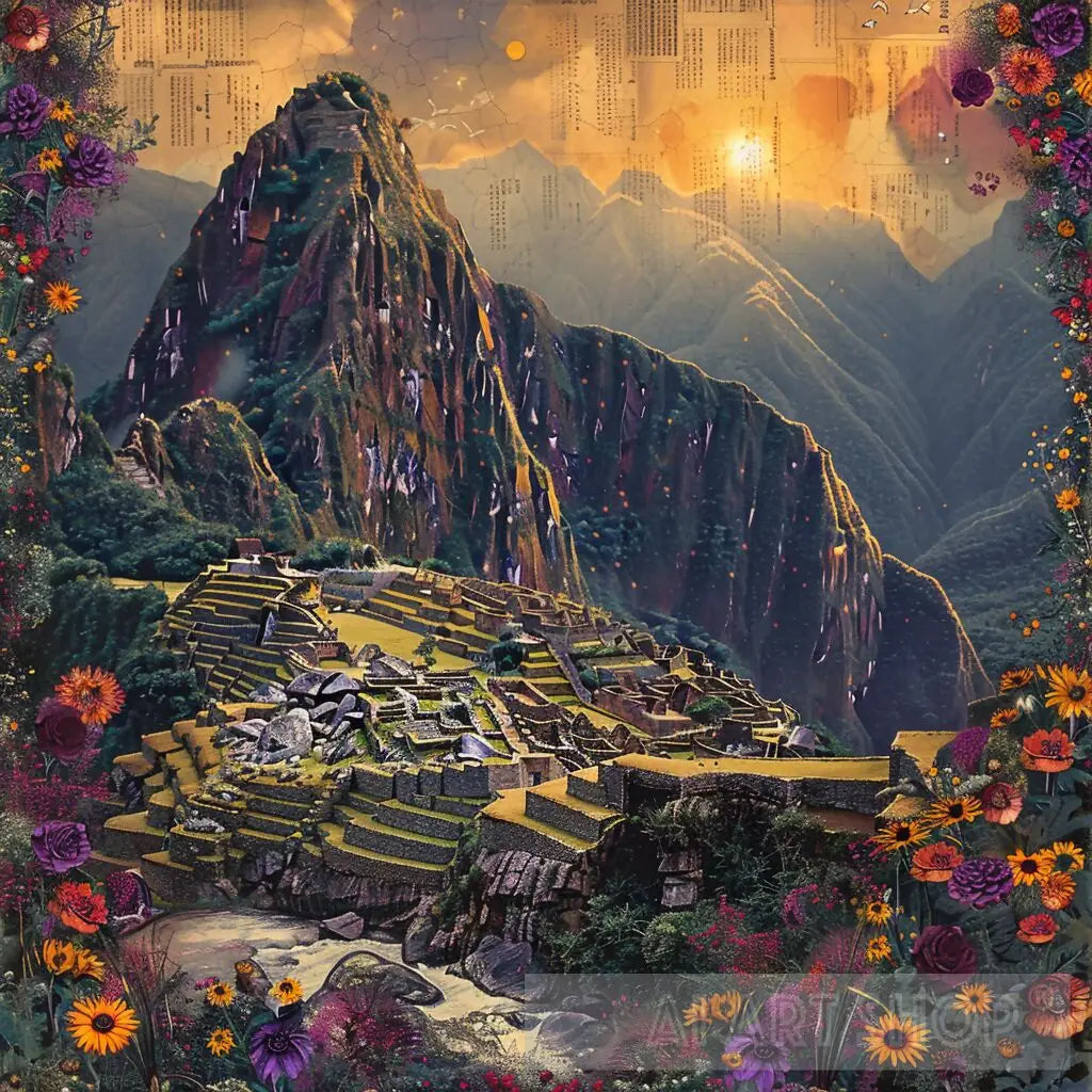 Machu Picchu Majesty - Digital Collage Art