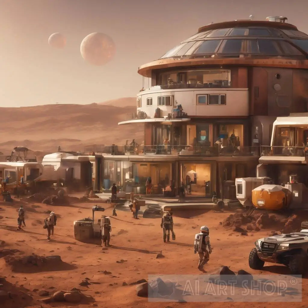 Life Beyond Earth Diverse Human Colony On Mars Ai Art