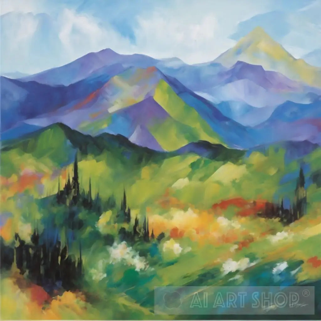 Mountain Majesty: Abstract Landscape Masterpiece | Captivating Arti...