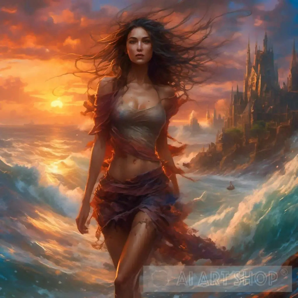Pandora fantasy woman parting waves, free force photography