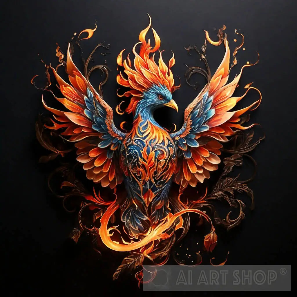 firebird blaze tattoo art mythical phoenix graphic