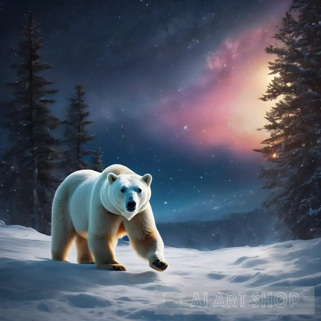 bear, polar bear, winter, landscape, winter landscape, snow, colours