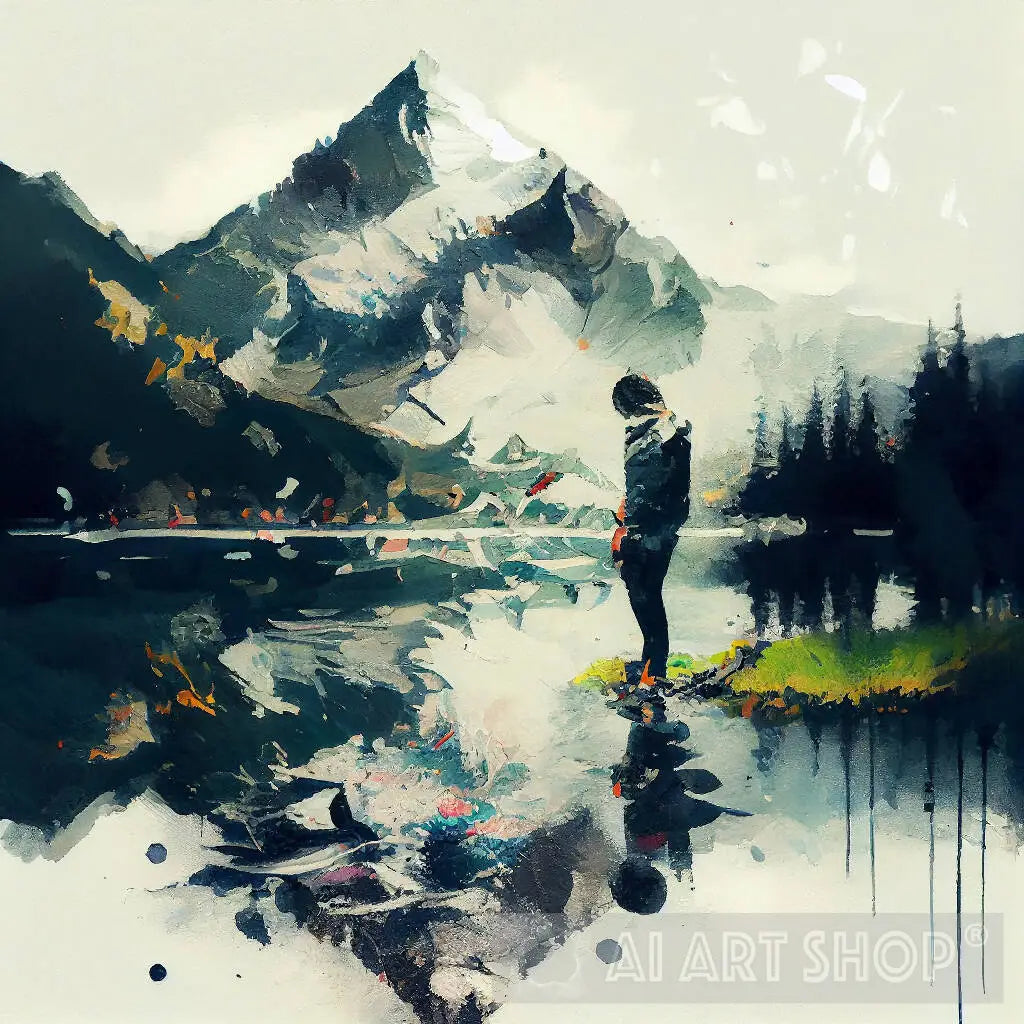 Contemporary Color Ink with Oil Painting, AI art