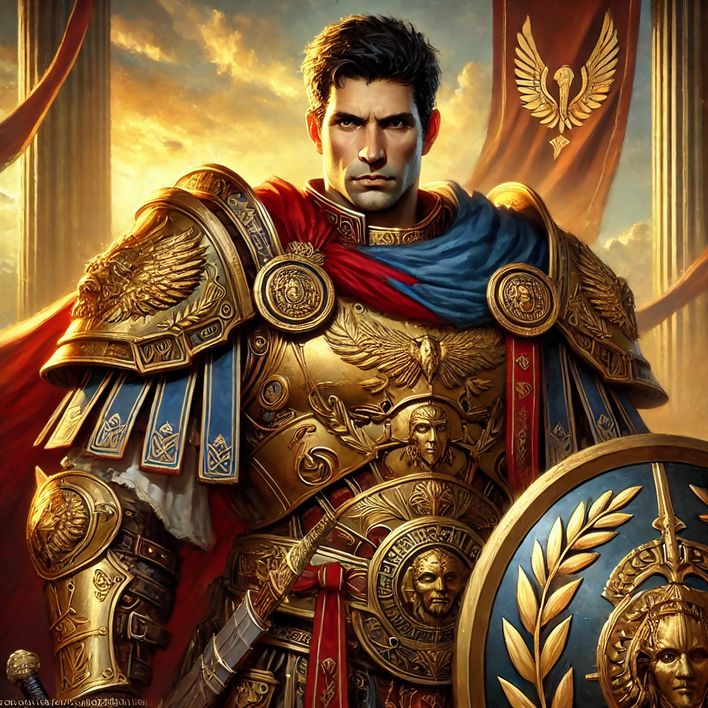 Fantasy, Paladin, Warrior, Human, Knight, Golden Armor, Roman Aesth...