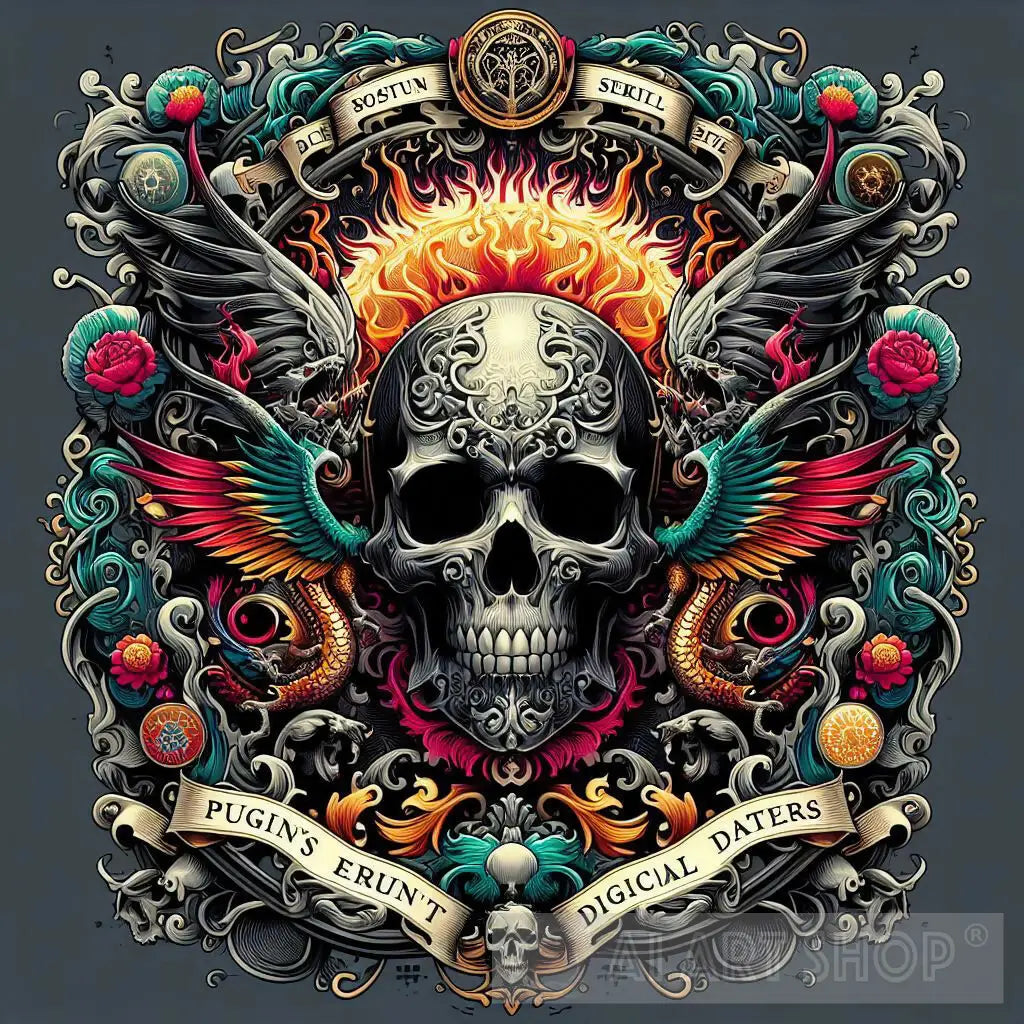 skull in surreal art