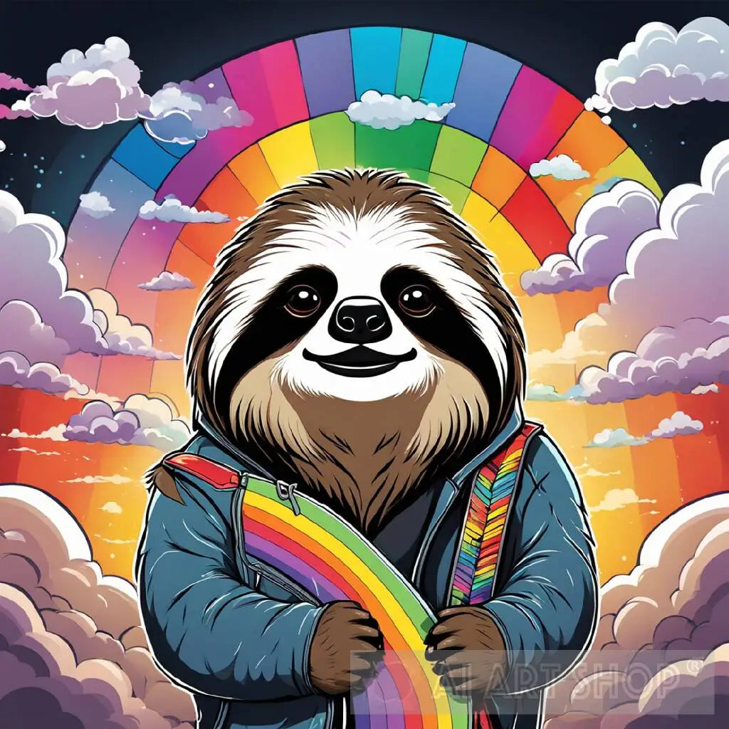 sloth, rainbow, sloths, animals, cute, animal, kawaii, colorful, pu...