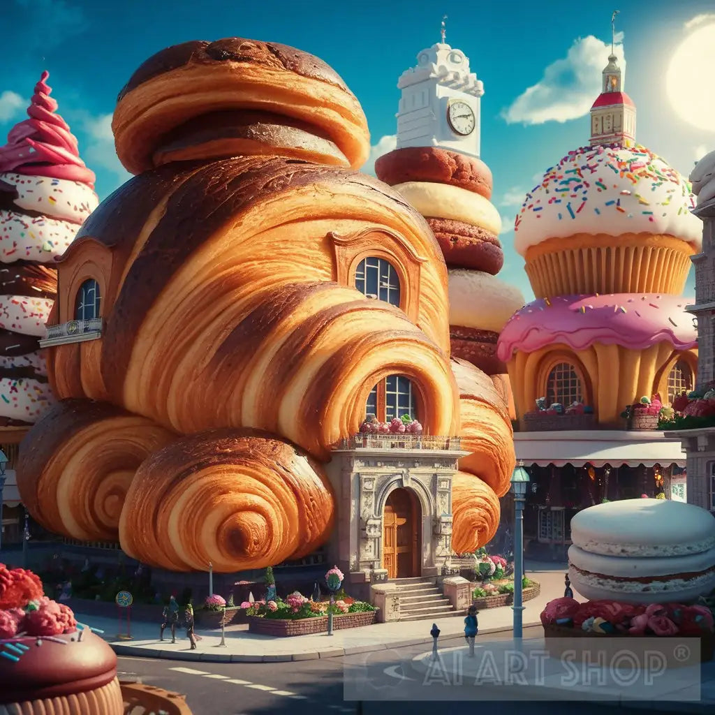 Sweetopia: A City Where Desserts Rule | Whimsical Art by [Stellex]