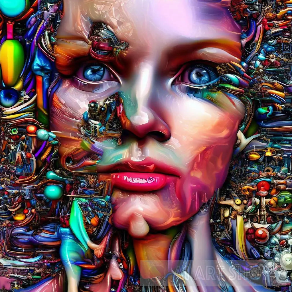 a realistic Painting of her thoughts