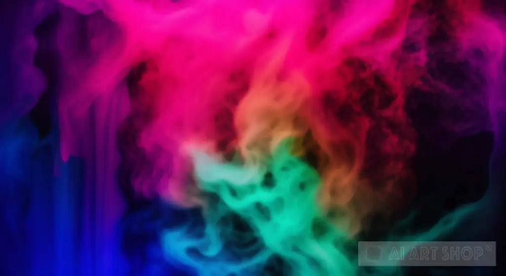 vibrant, shadows, pink, fuchsia, sea green, blue, black, smoke, misty