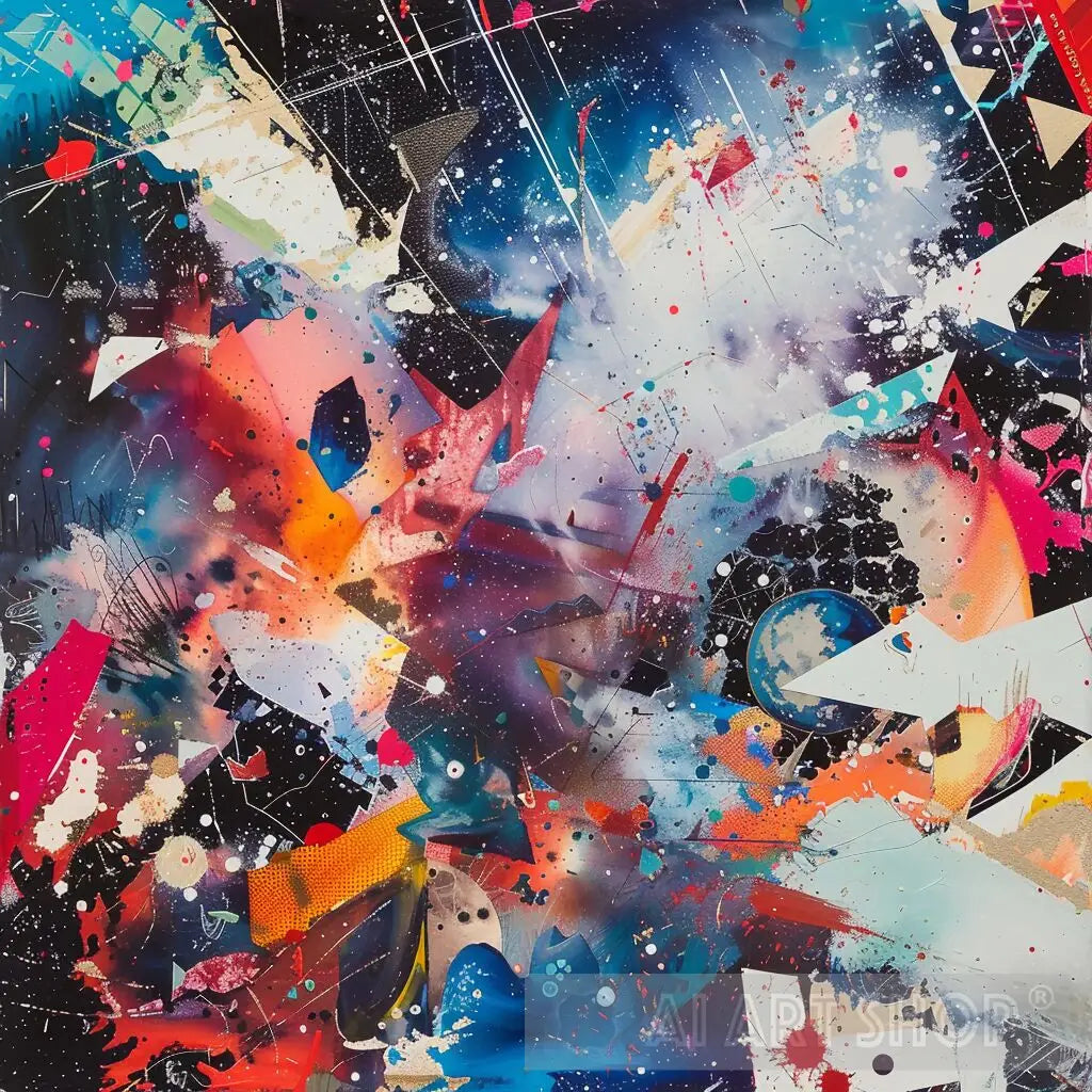 Vivid Night Sky - Abstract Contemporary Collage