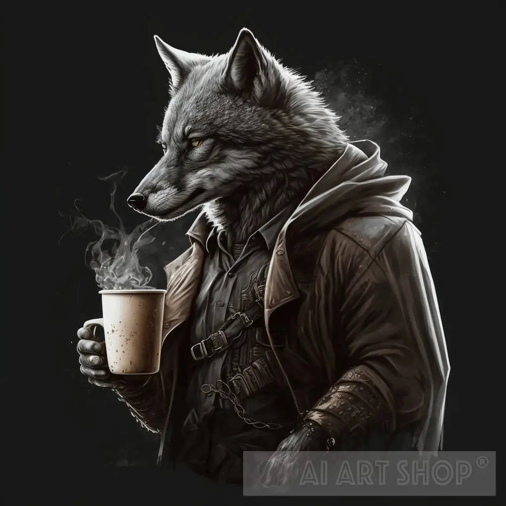 Wolf, Ai, Aiart, coffee