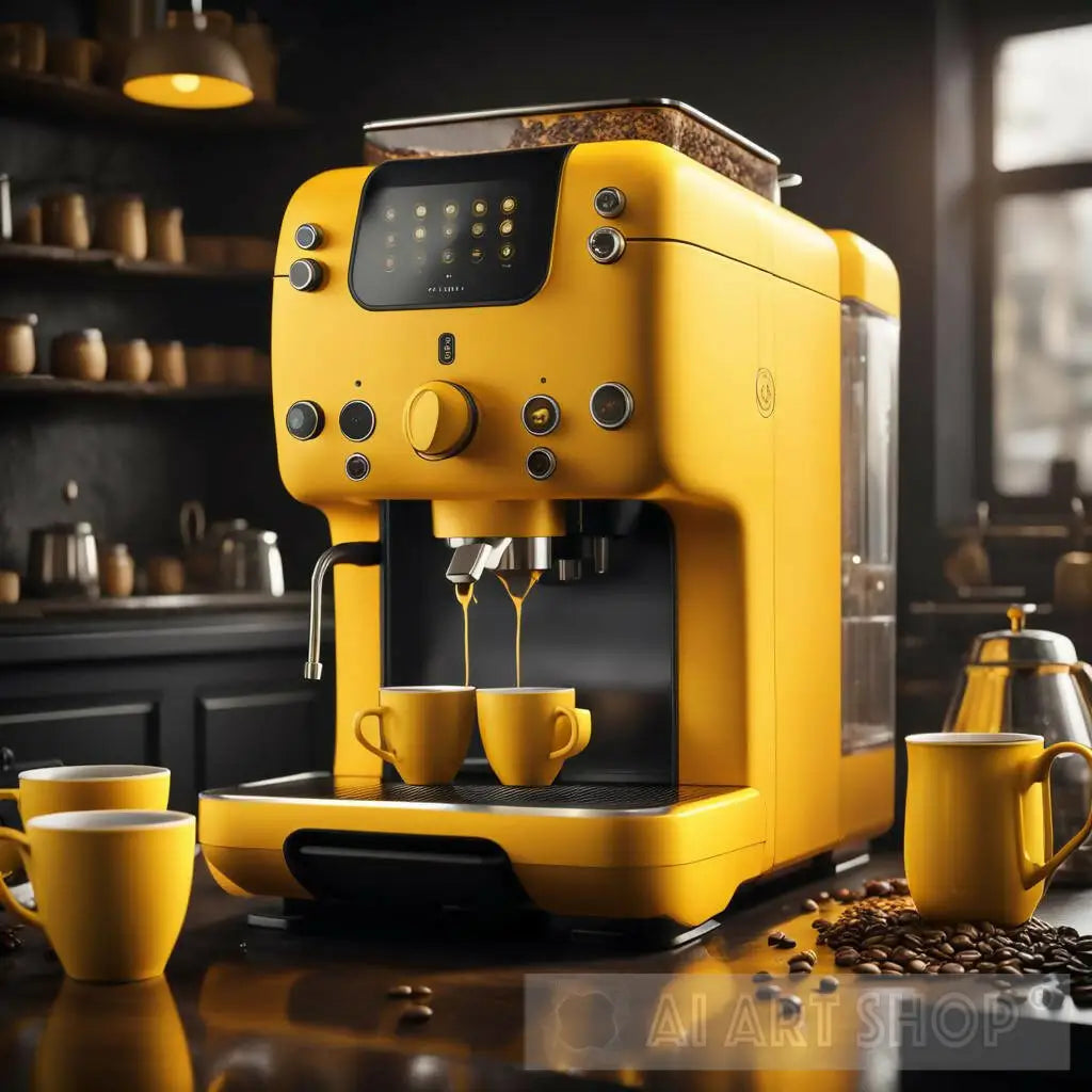 YELLOW COFFEE MACHINE