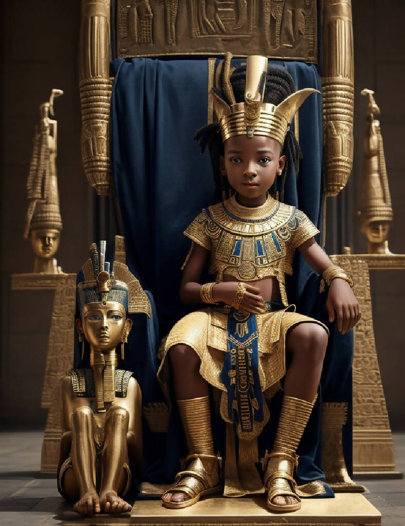 Thutmose III The Young Pharaoh Hatshepsut Brother Sitting On A Thro...
