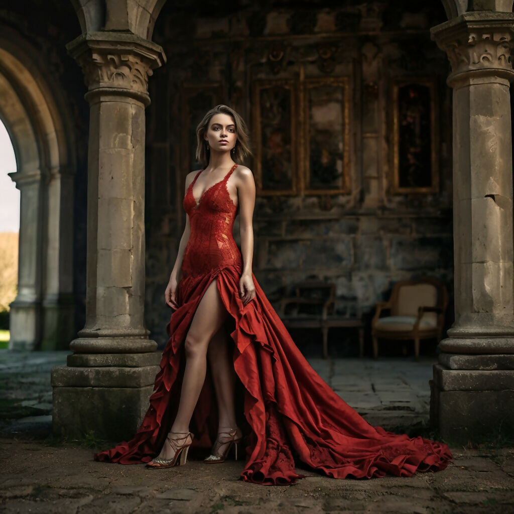 Red Dress Artwork Generated With AI