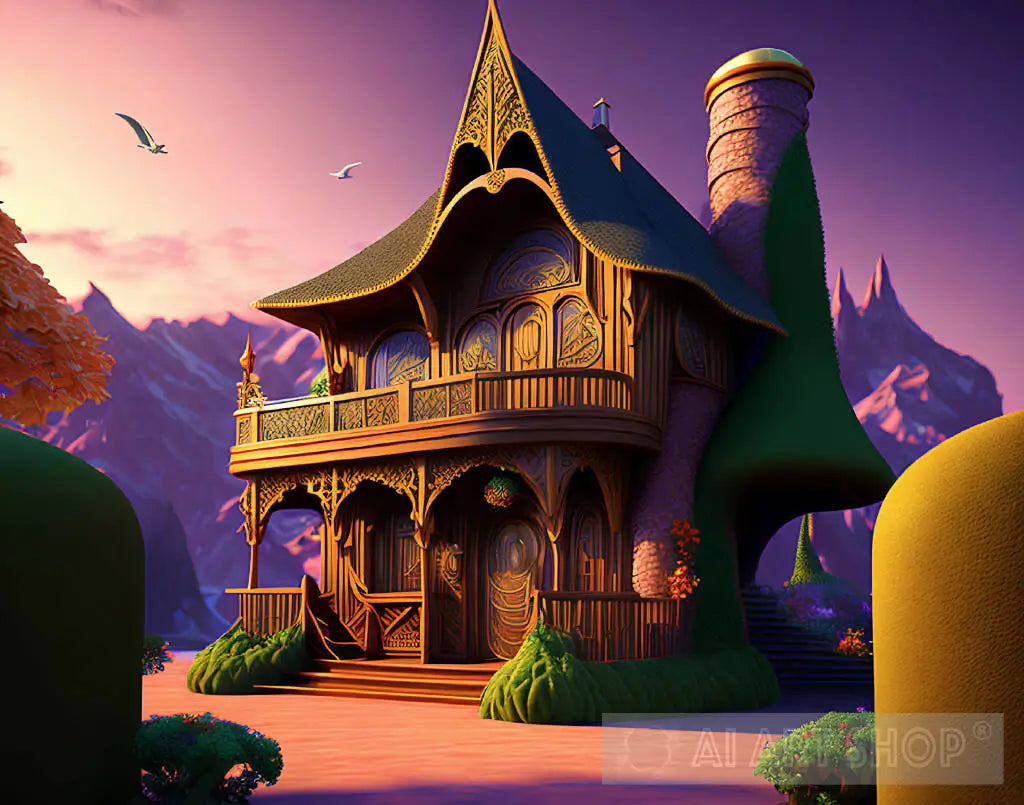 10. Fantasy Dwarf House - AI-generated Art