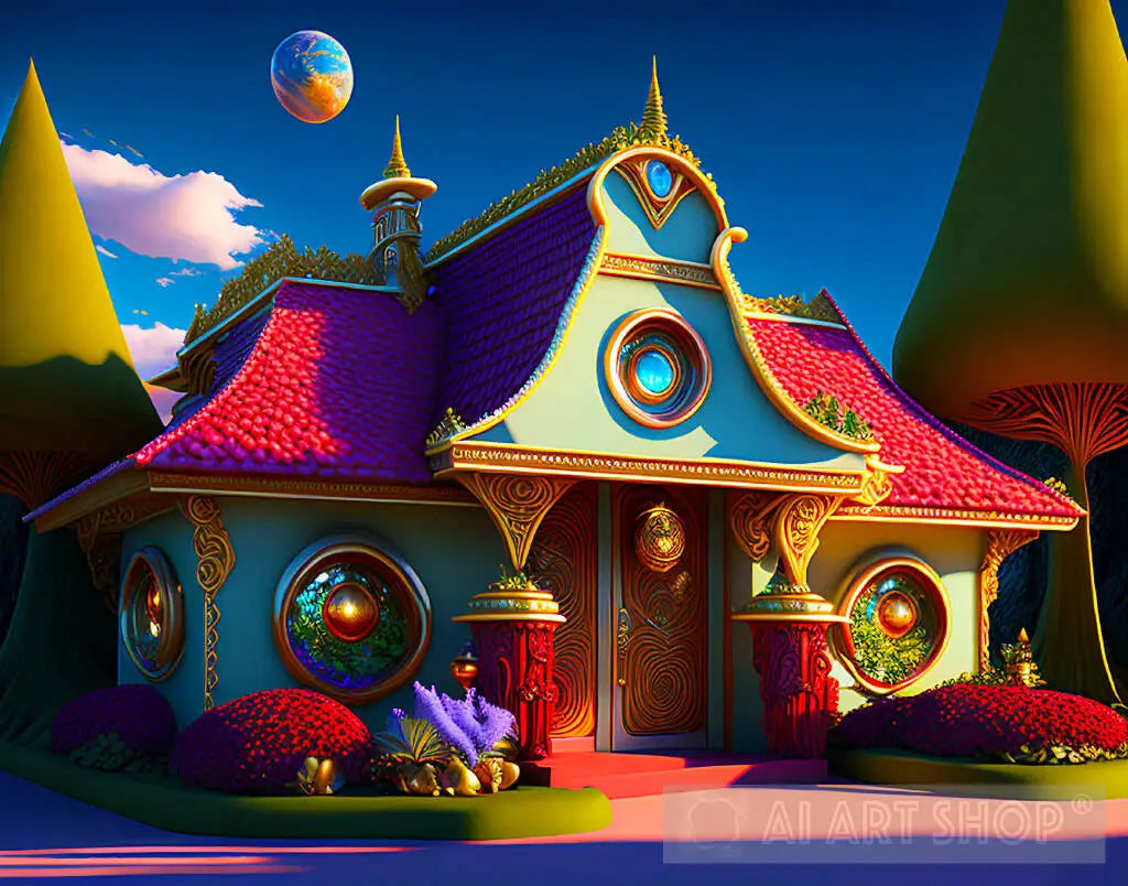 11. Fantasy Dwarf House - AI-generated Art