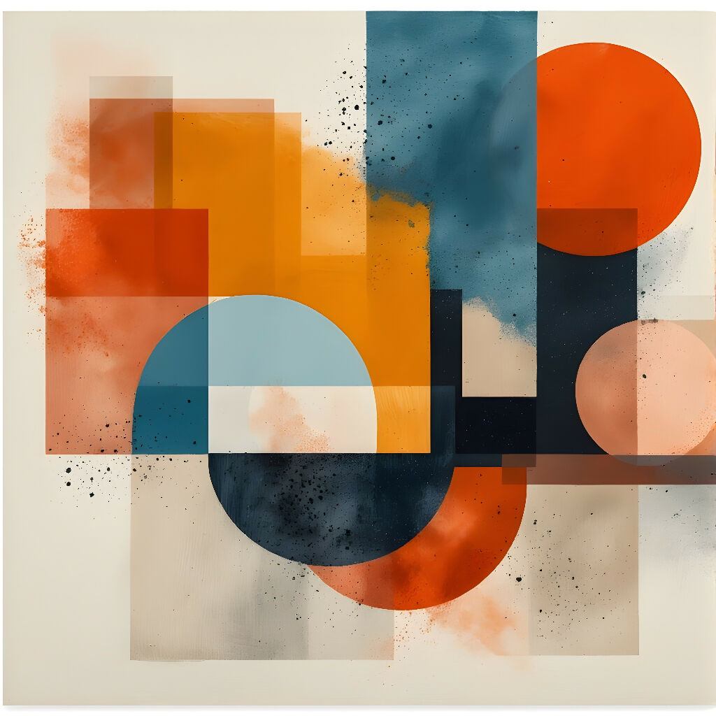 abstract art geometric shapes vibrant colors gradient transitions s...