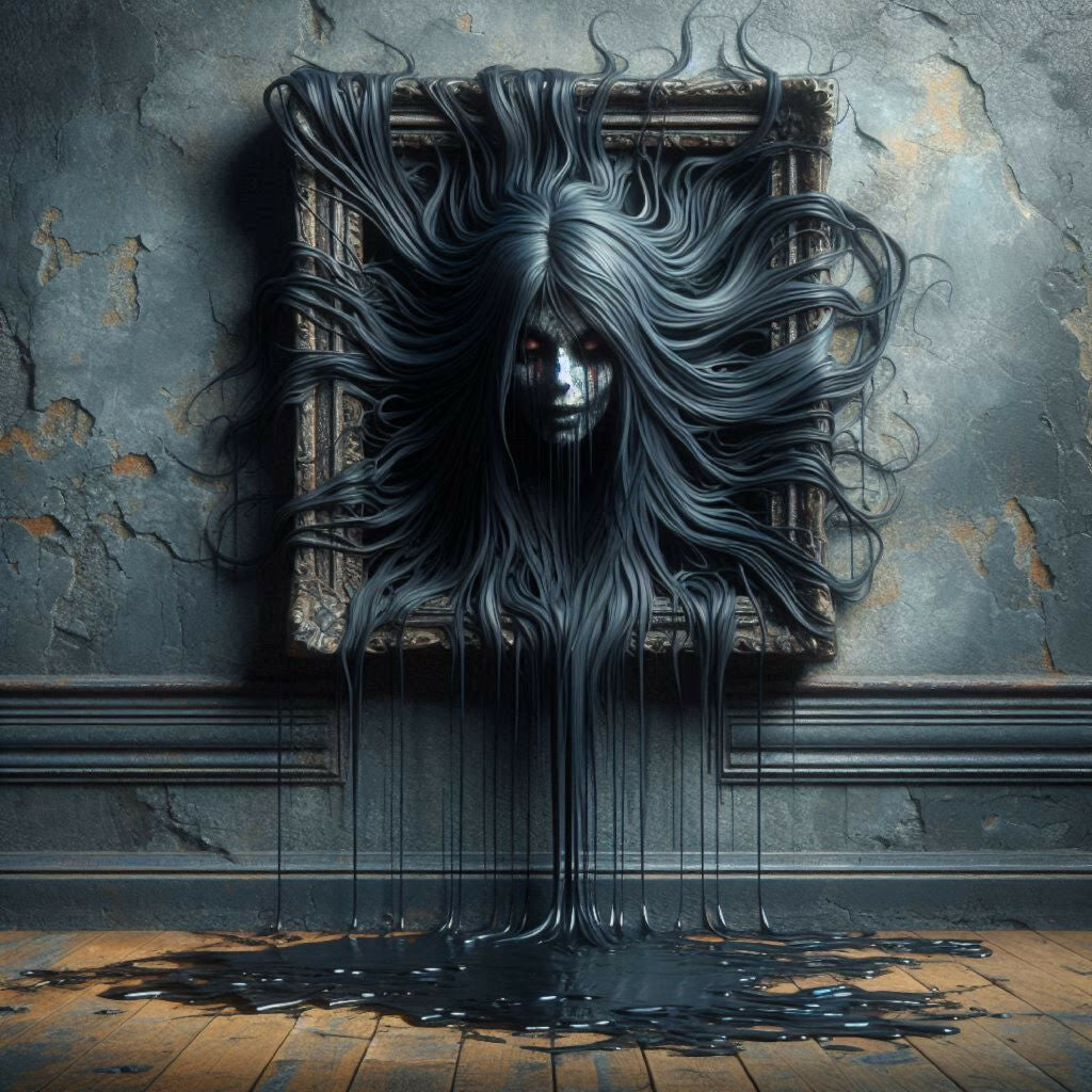 woman, lady, girl, female, eerie, horror, scary, fright, frame, bla...